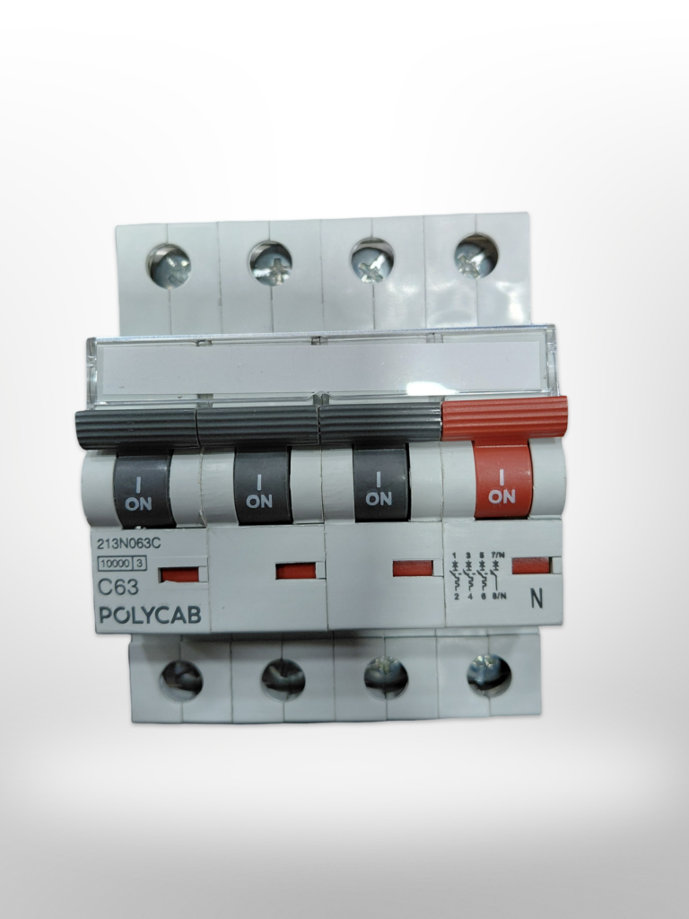 Polycab 20A TPN C Curve Three Pole Neutral 10kA MCB - Cabletronics